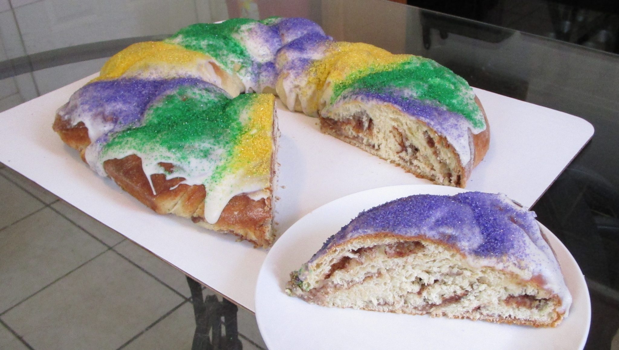Cream Cheese Filled King Cake Charliethecookandrews
